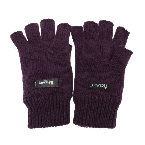 FLOSO Ladies Womens Thinsulate Thermal Fingerless Winter Gloves 3M 40g